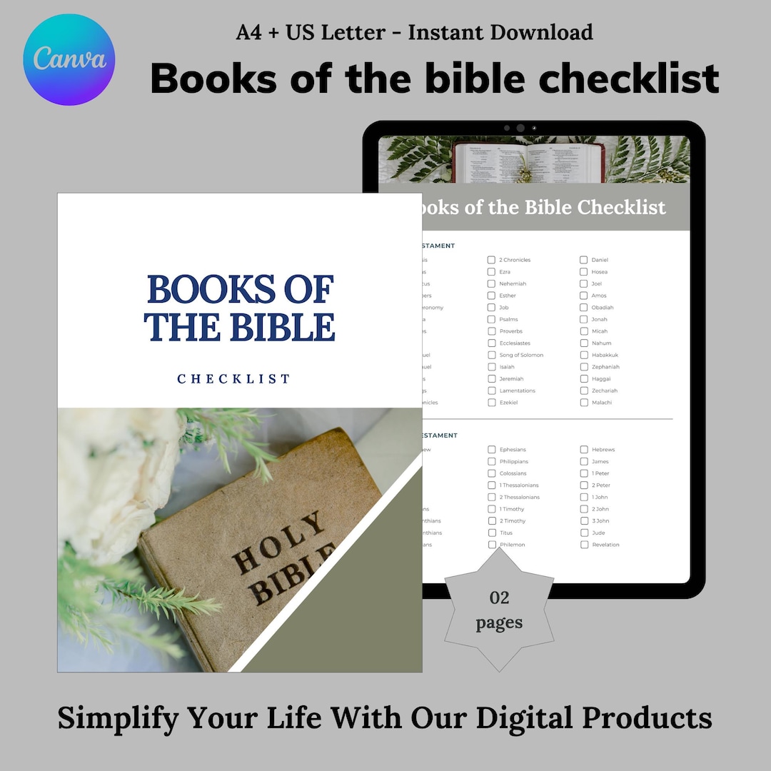 Books of the Bible, Christian Bible Study Tracker, Bible Reading ...