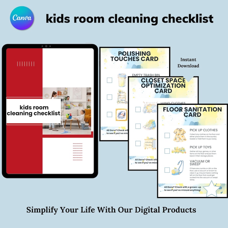 Kids Room Cleaning Checklist, Checklists for Kids Room Organization ...