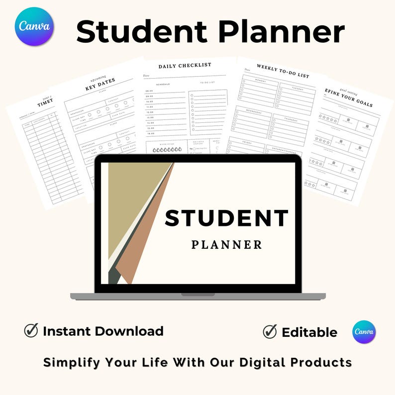 Student Planner, Student Time Management Planner, Academic Planner for ...