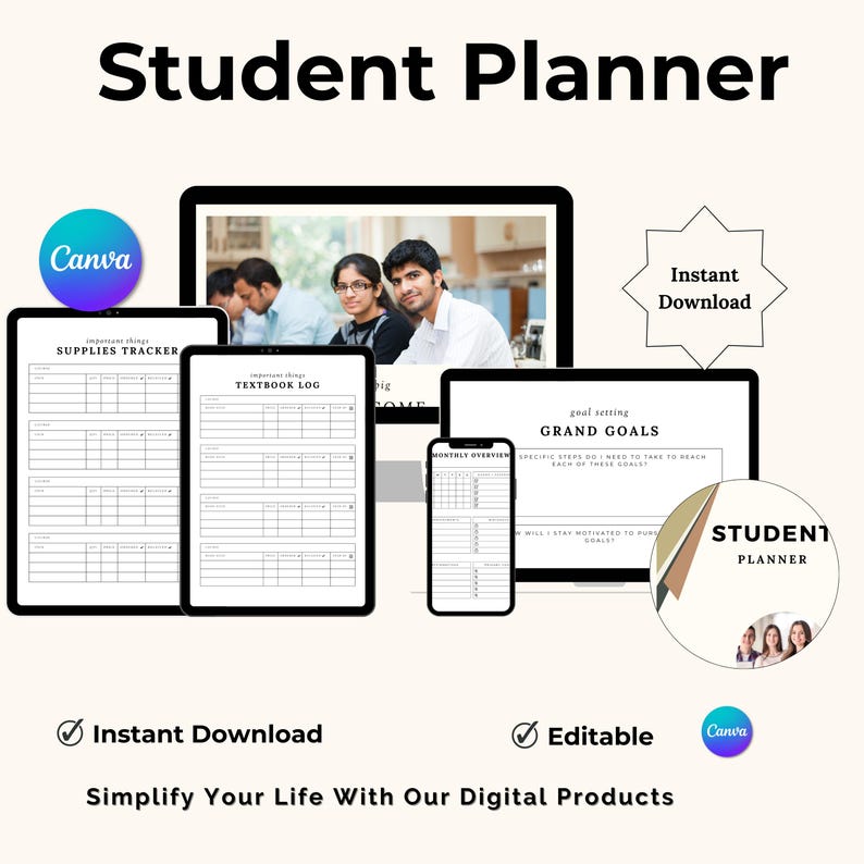 Student Planner, Student Time Management Planner, Academic Planner for ...