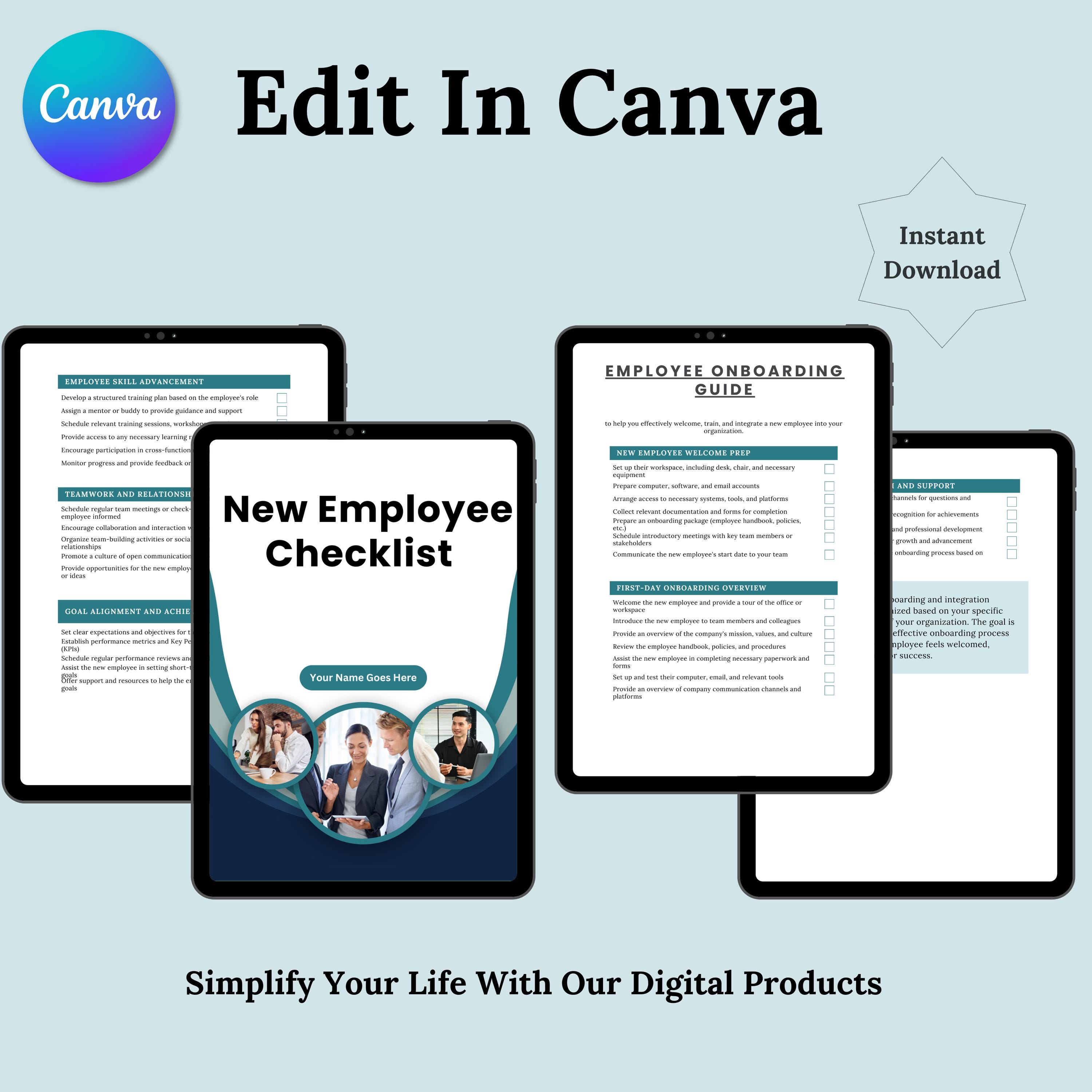 New Employee Checklist, New Team Member Checklist, Employee Checklist ...