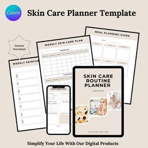 Skin Care Routine Planner, Daily Weekly Skin Care Tracker, Skin Care ...