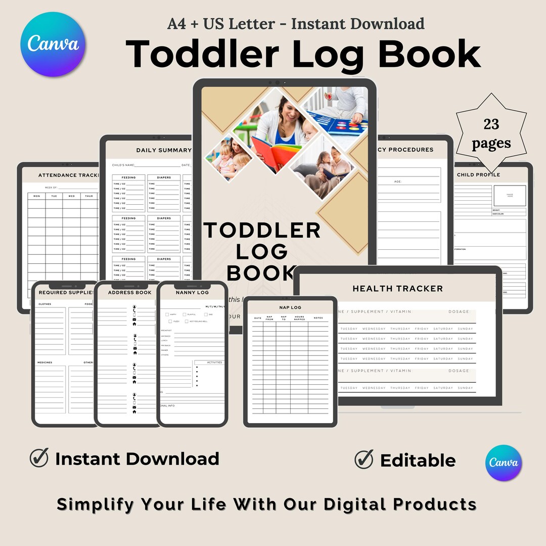 Toddler Log Book, Toddler Daily Behavior Tracker, Parenting Child Care ...