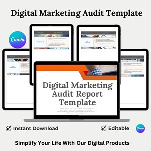 Digital Marketing Audit Template, Social Media Marketing Planner, Email ...