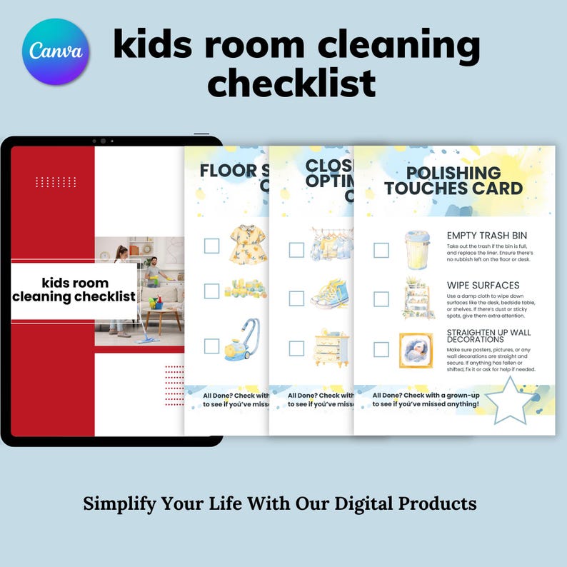 Kids Room Cleaning Checklist, Checklists for Kids Room Organization ...