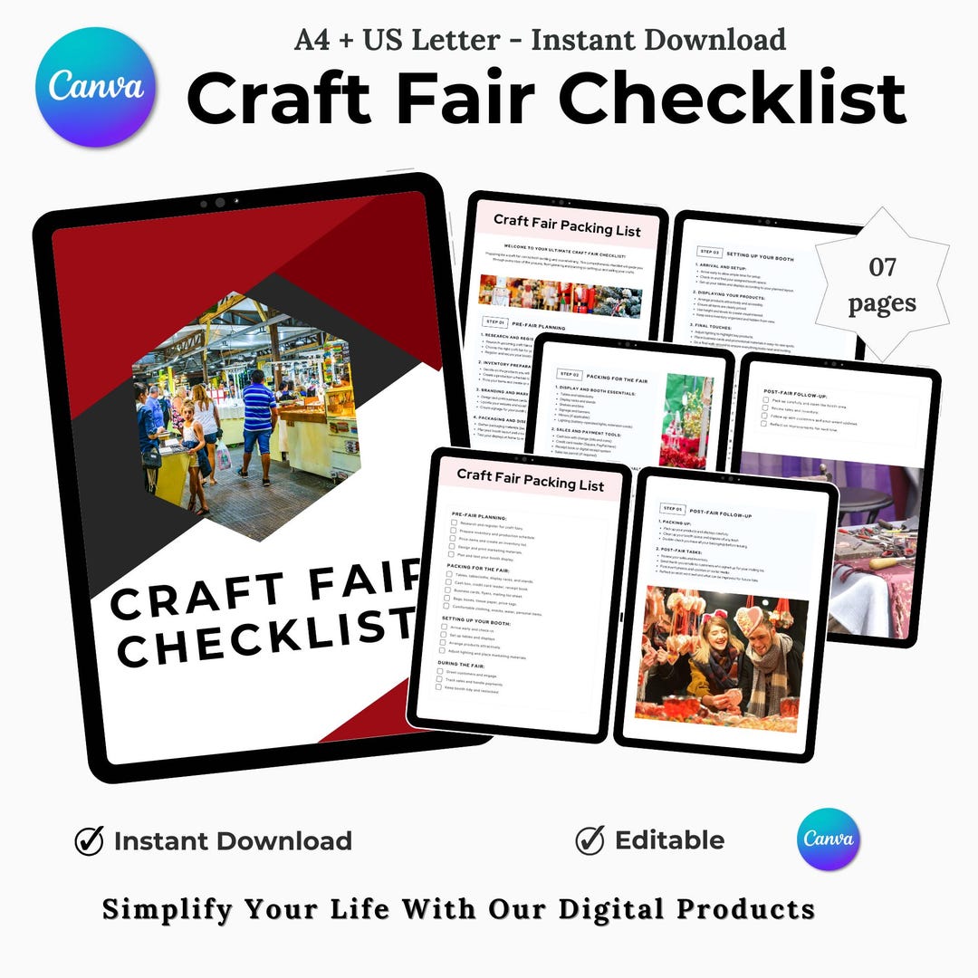 Craft Fair Checklist, Craft Show Organizer Event Planning Template ...