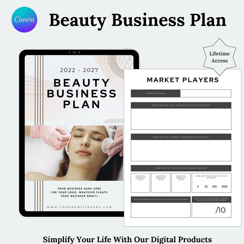 Beauty Business Plan, Salon Spa Business Strategy Template, Beauty ...