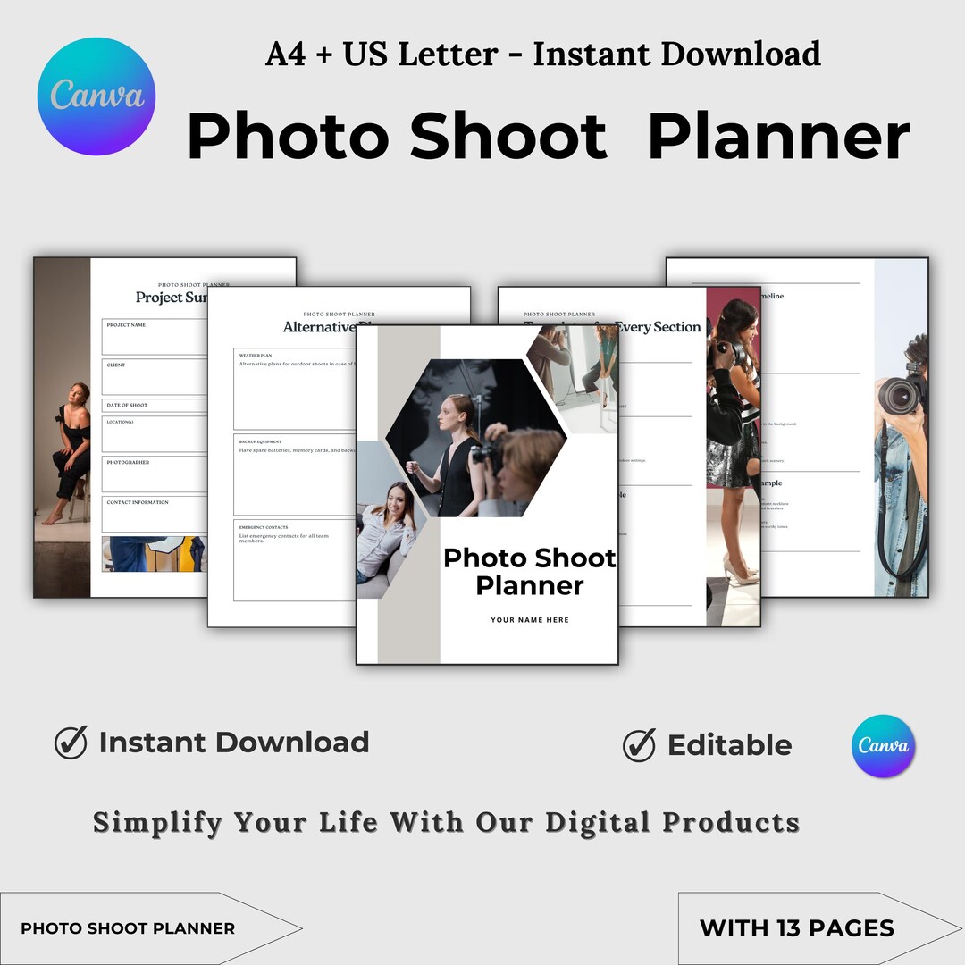 Photoshoot Planner, Photoshoot Planning Checklist, Photoshoot Prep ...