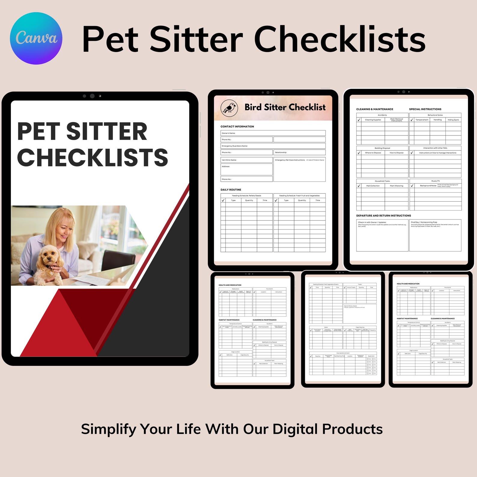 Pet Sitter Checklist, Pet Care Log Template, Pet Sitting Care ...