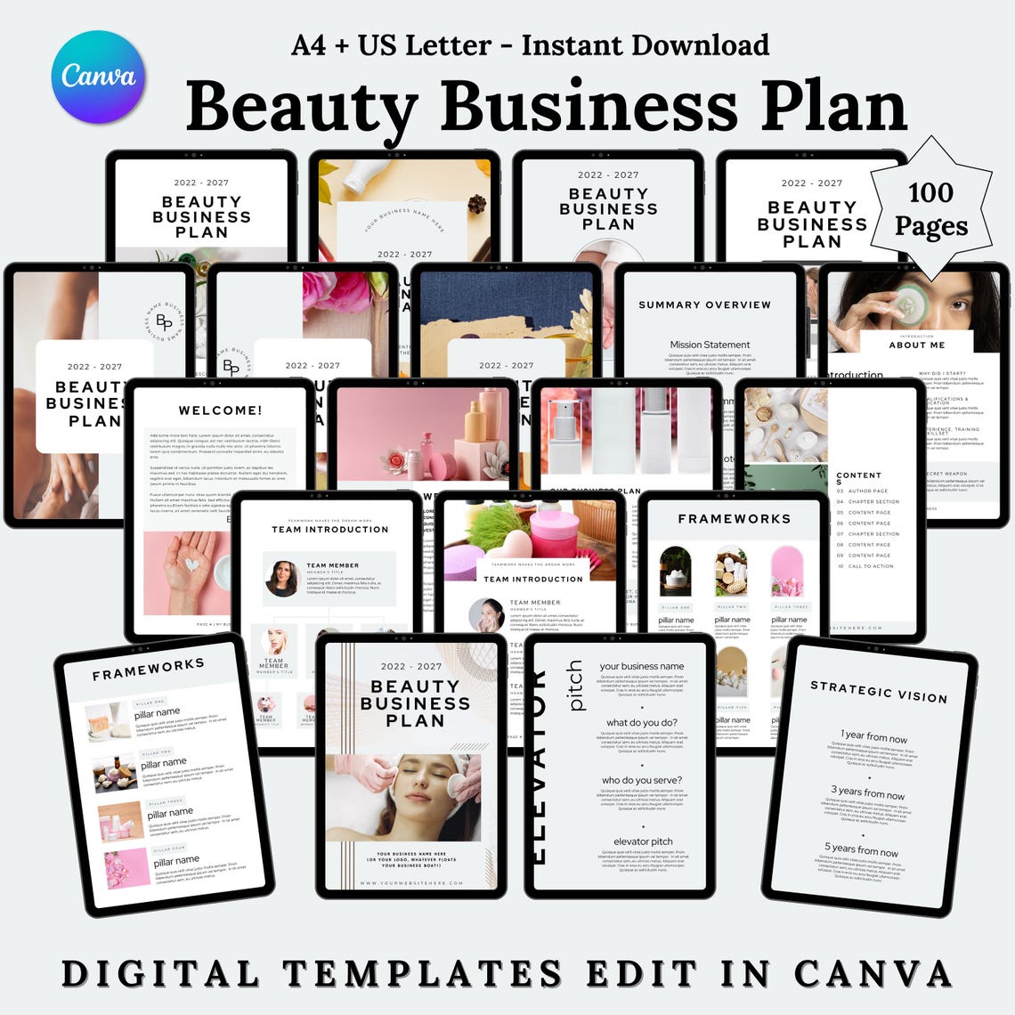 Beauty Business Plan, Salon Spa Business Strategy Template, Beauty ...