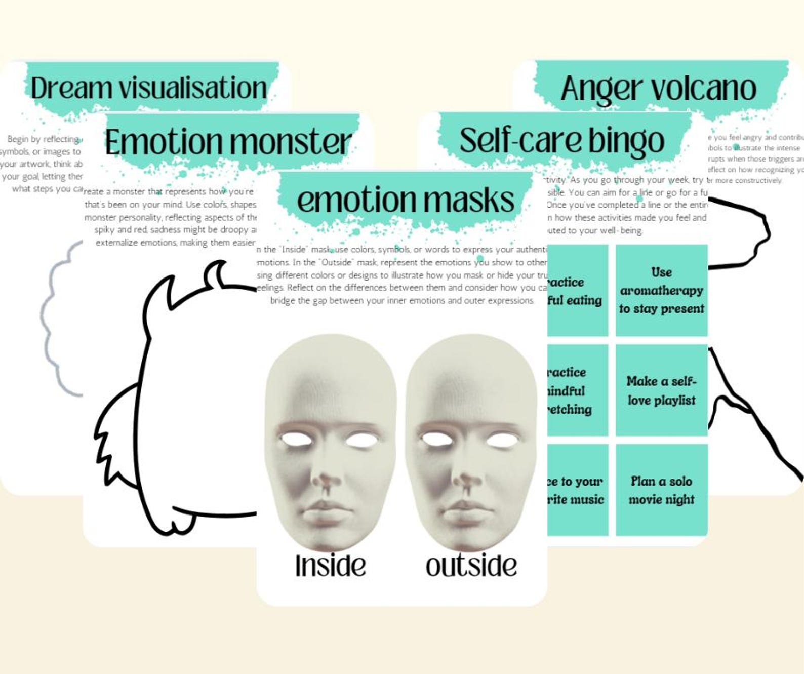 Art Therapy & Self-reflection Worksheets - Etsy