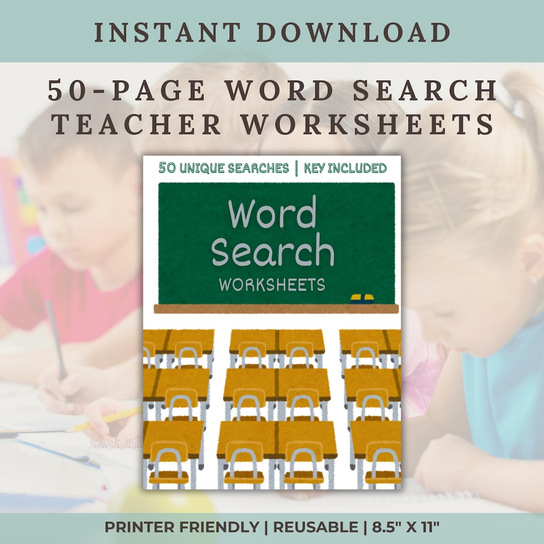 50-page Word Search for Kids | Instant Digital Download, Printable ...