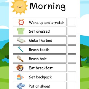 Kids Morning & Night Routine Charts | Printable Daily Schedule | Visual ...