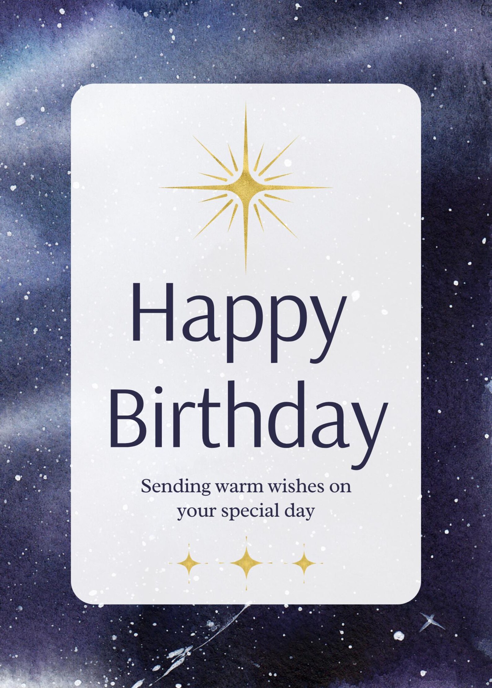Starry Celestial Birthday Wishes Birthday Card – Instant Digital ...