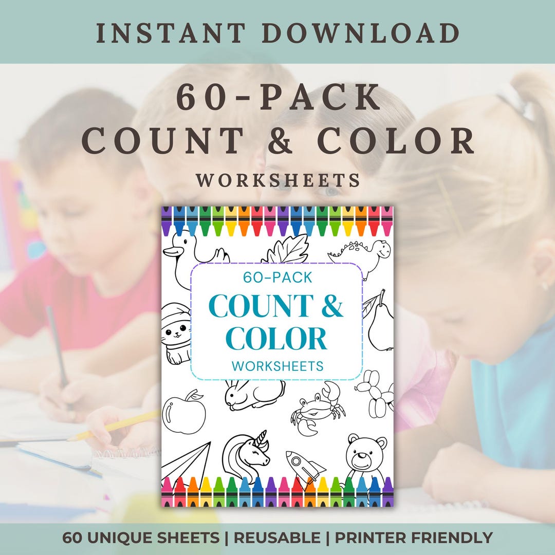 Counting & Writing Worksheets for Kids – 60 Unique Printable Activity ...