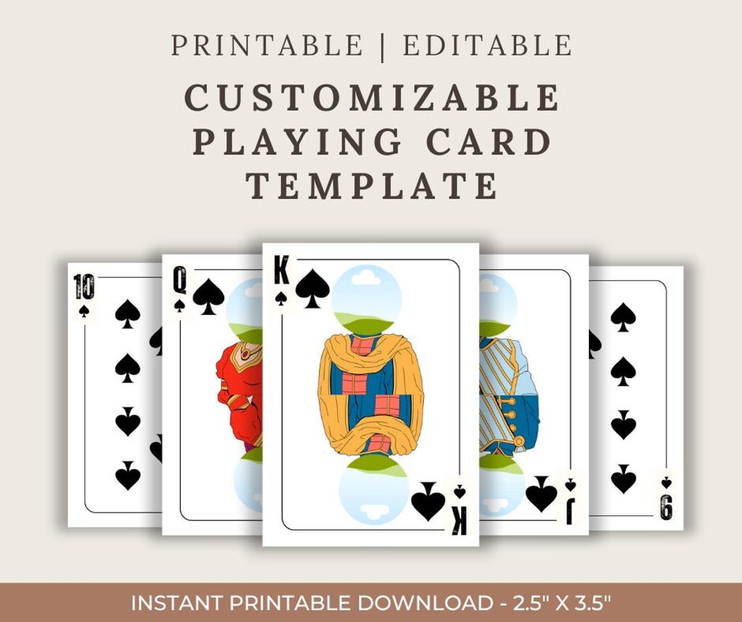 Customizable Playing Card Deck, Digital Canva Template – Add Your ...