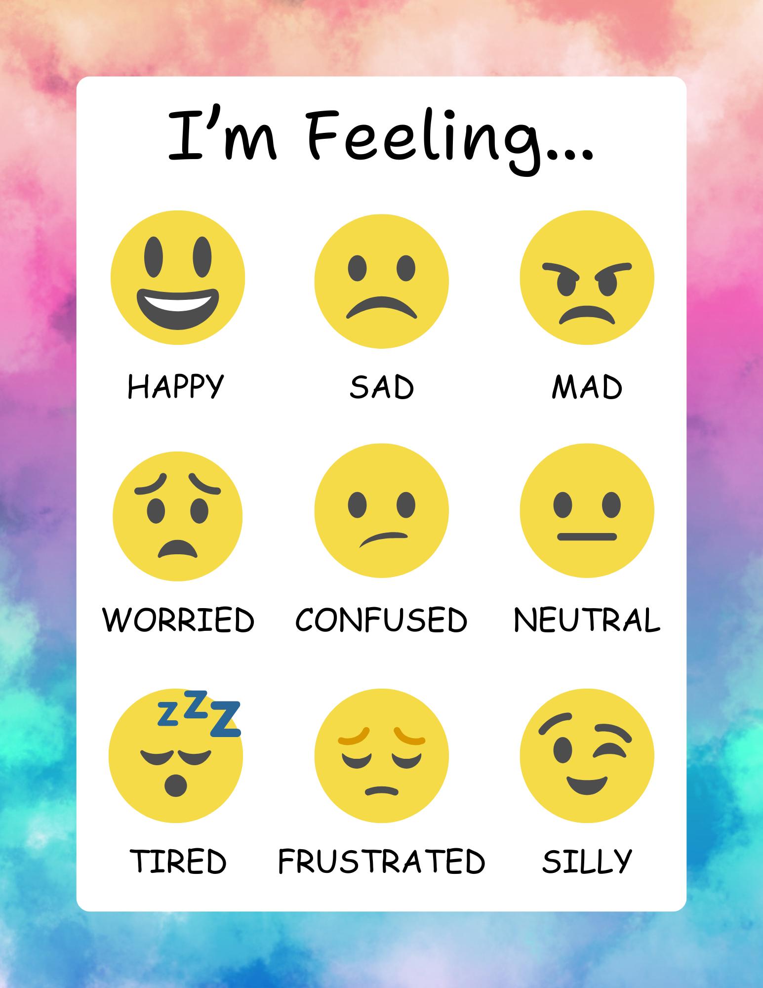 My Feelings Chart for Kids | Printable Emotion Tracker | Help Kids ...