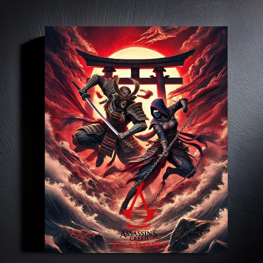 Samurai Shadows: Epic Assassins Creed Fantasy Art Print Digital ...
