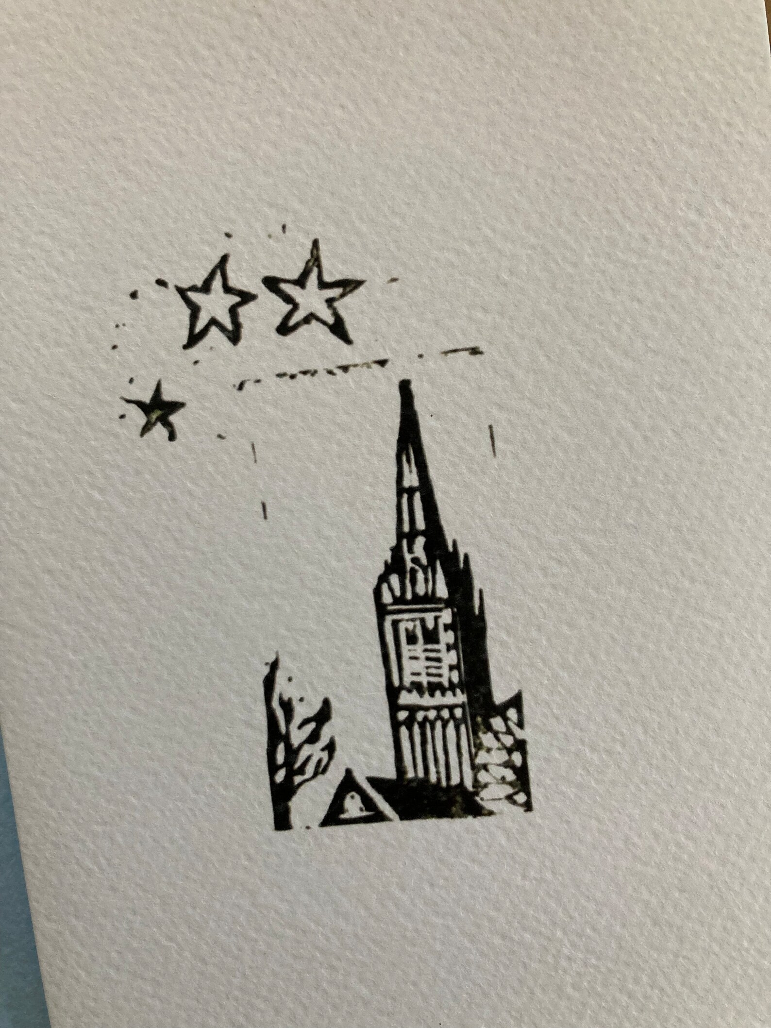 Salisbury Stars - Christmas Card • Linocut Design • Print • Merry ...