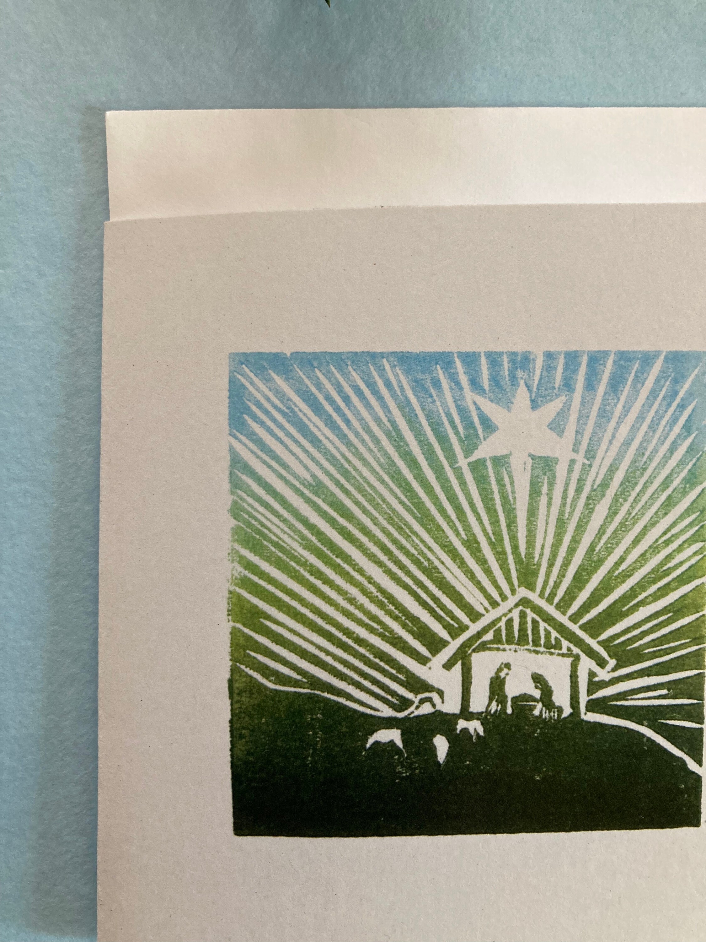 Nativity Christmas Card Linocut Design Print Merry Christmas Bethlehem ...