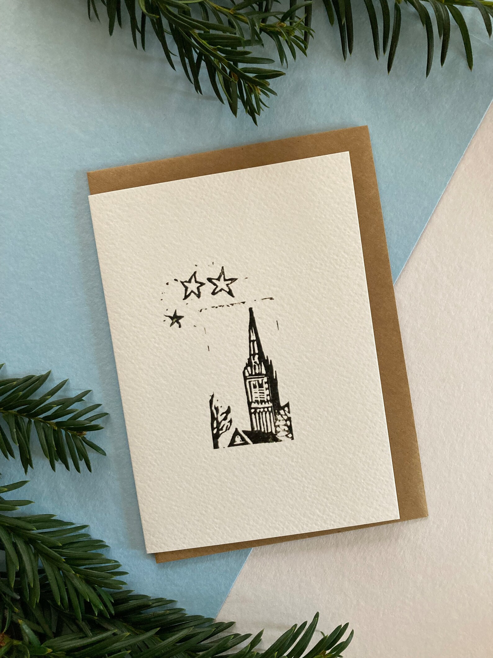 Salisbury Stars - Christmas Card • Linocut Design • Print • Merry ...