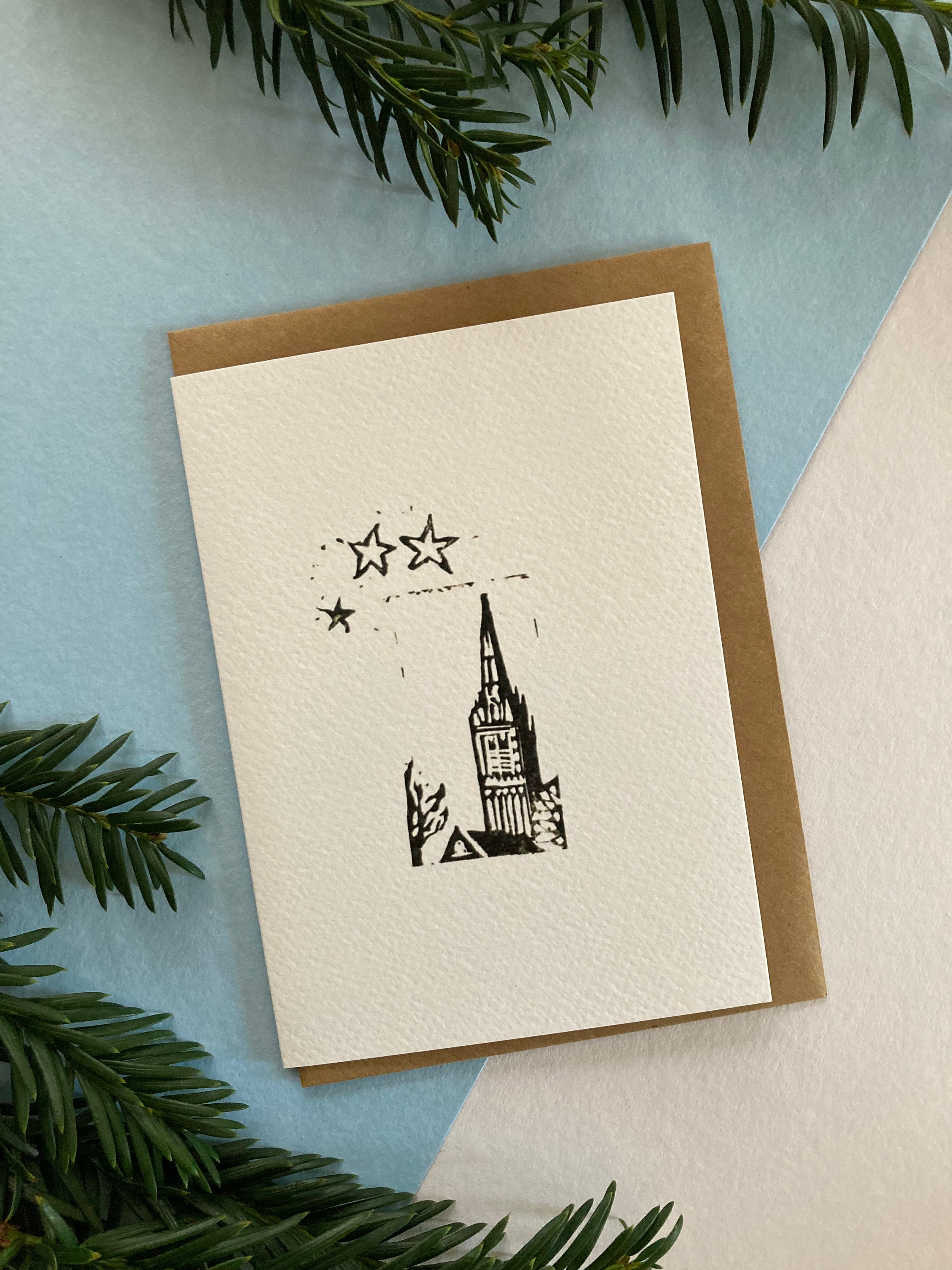 Salisbury Stars - Christmas Card • Linocut Design • Print • Merry ...