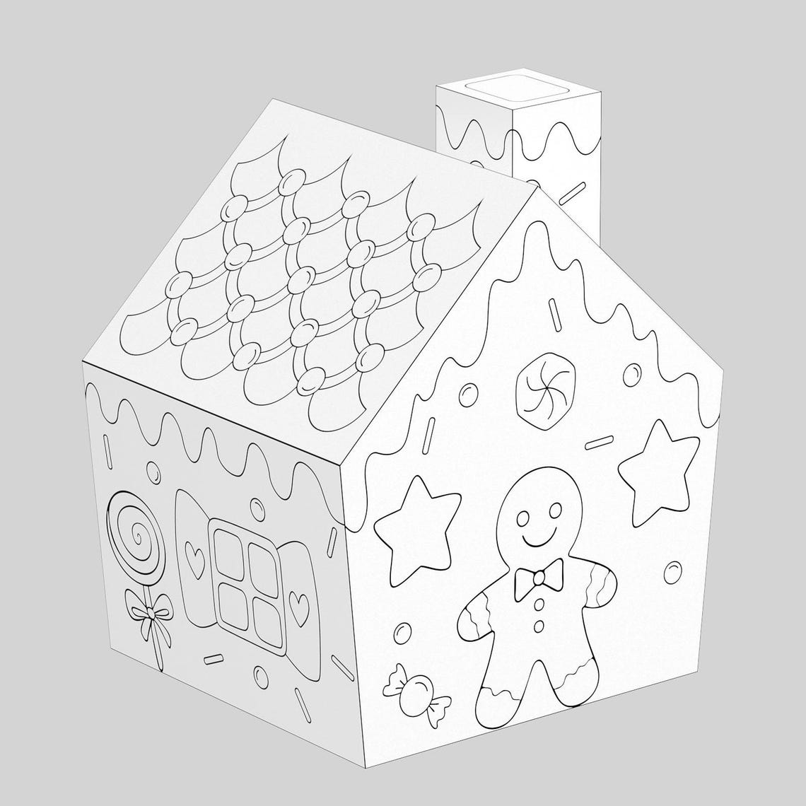 Gingerbread House, Christmas House, 3D Coloring Crafts, Printable ...