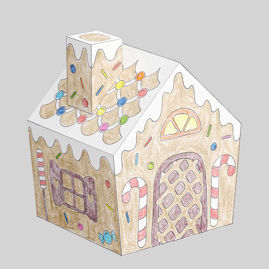 Gingerbread House, Christmas House, 3D Coloring Crafts, Printable ...