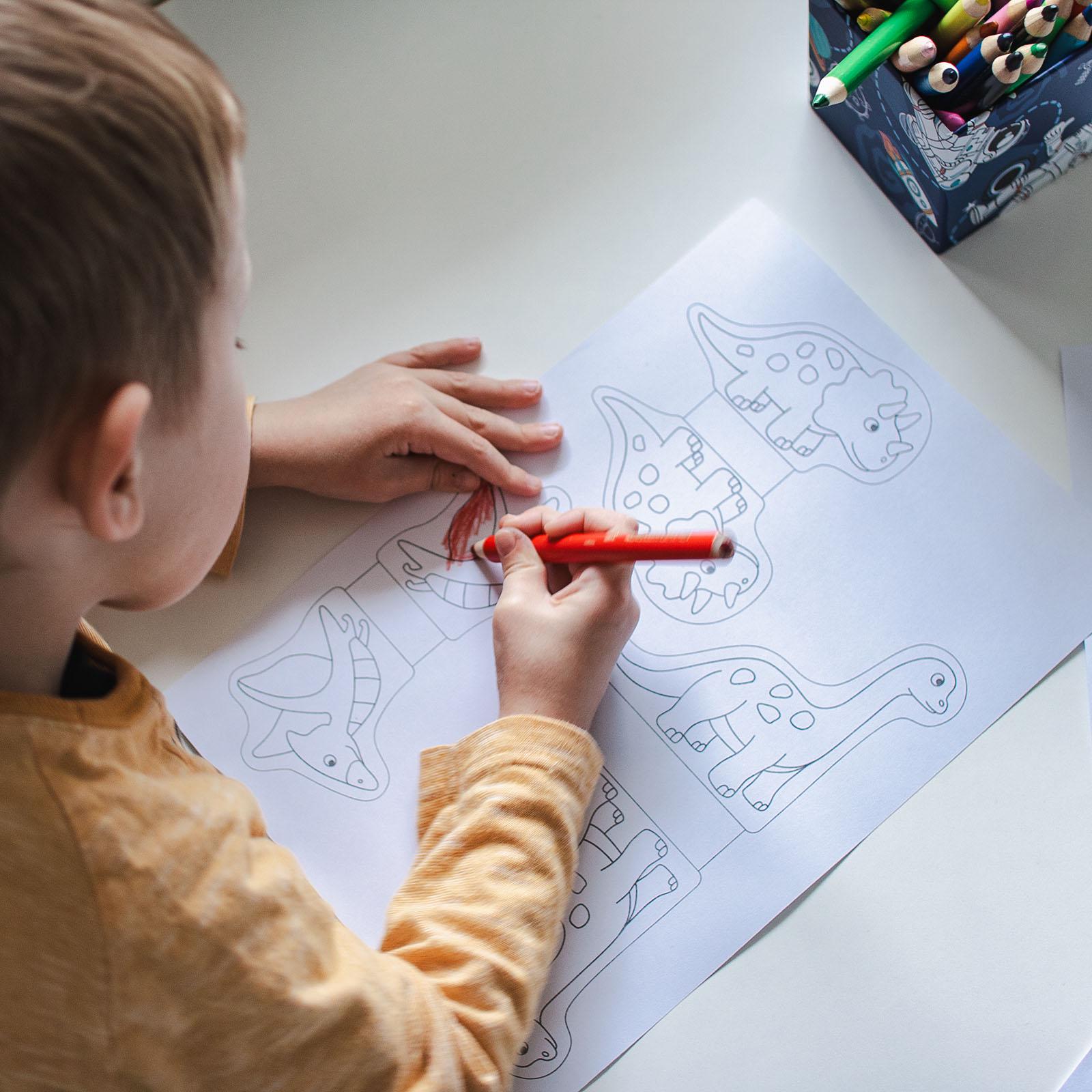Dinosaurs, 3D Coloring Crafts, Printable Papercraft Kit, Paper Toy ...