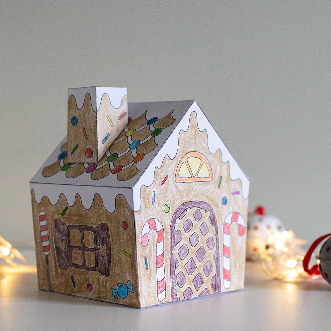 Gingerbread House, Christmas House, 3D Coloring Crafts, Printable ...