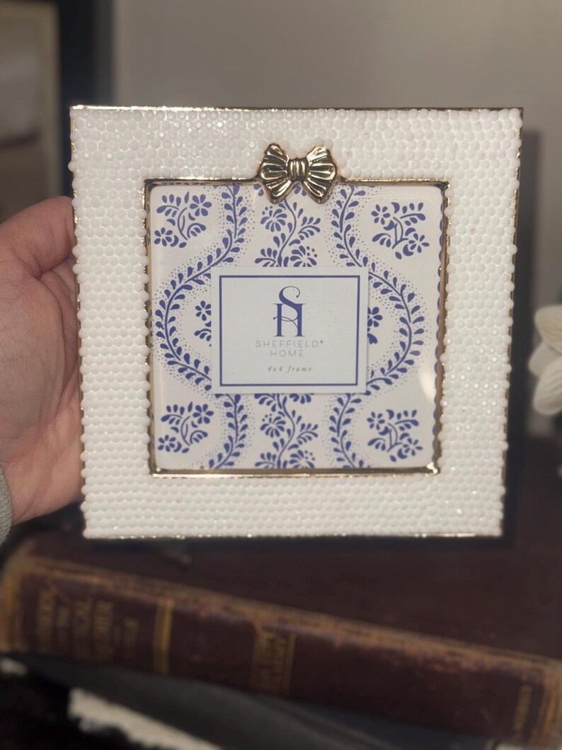 Gold and White Bow Picture Frame - Etsy