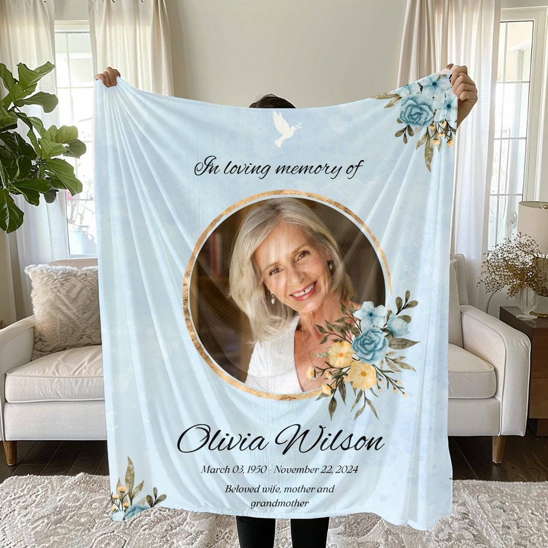 Personalized Memorial Blanket, Photo Memorial Blanket, Custom Memorial ...