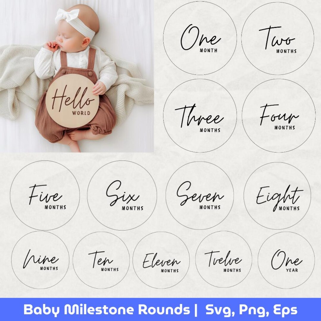 Baby Monthly Milestone Svg, Baby Monthly Milestone Rounds Svg, Circuit ...