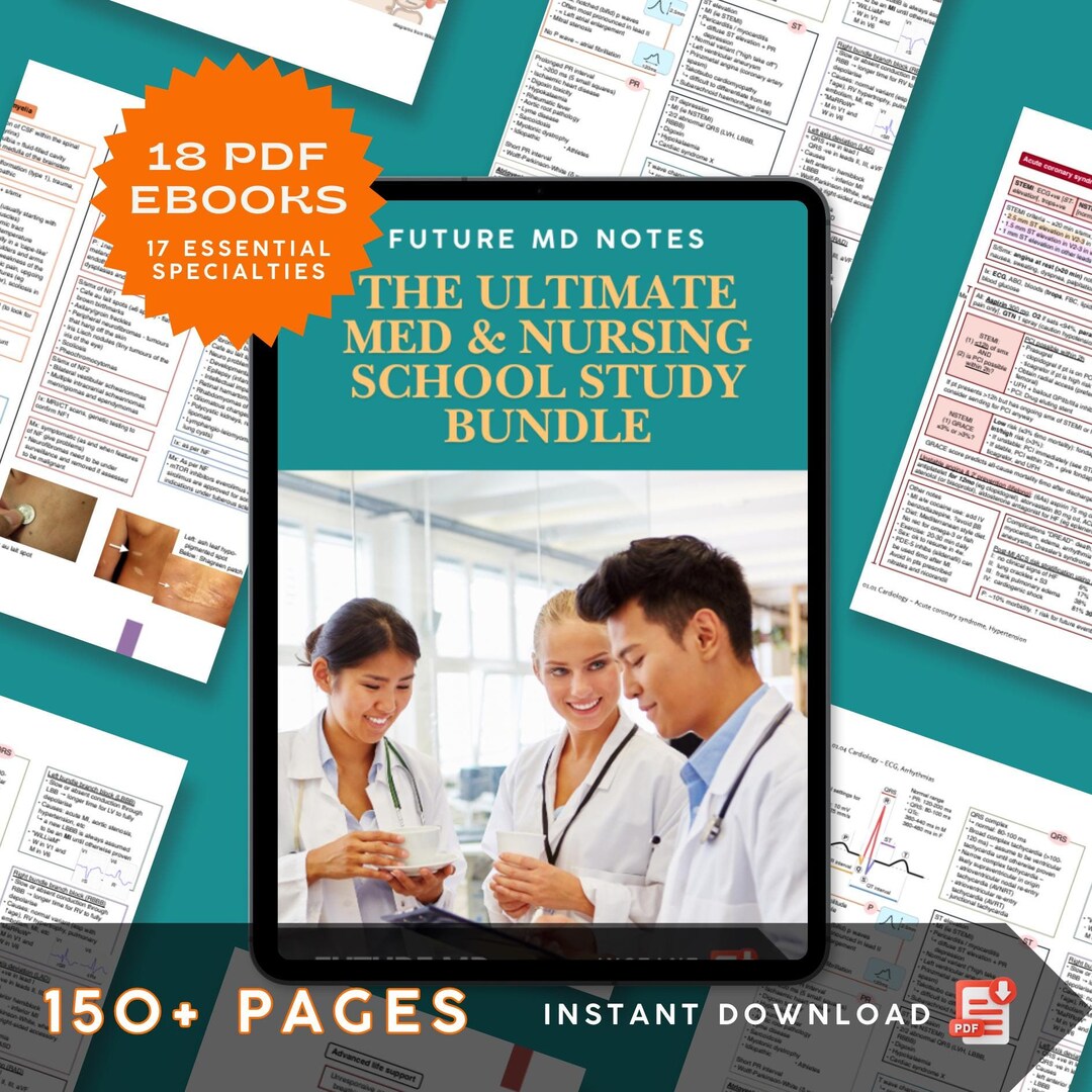 The Ultimate Med and Nursing School Study Bundle, 18 High-yield Study ...
