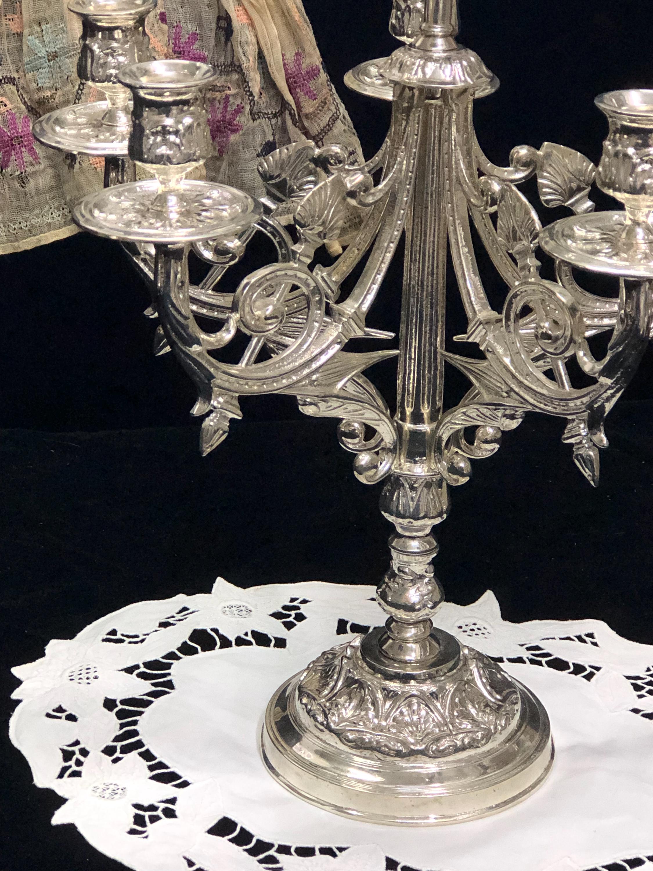 6-arm Brass Candlestick 40 Cm Handcrafted Design, Wedding, Home Decor ...