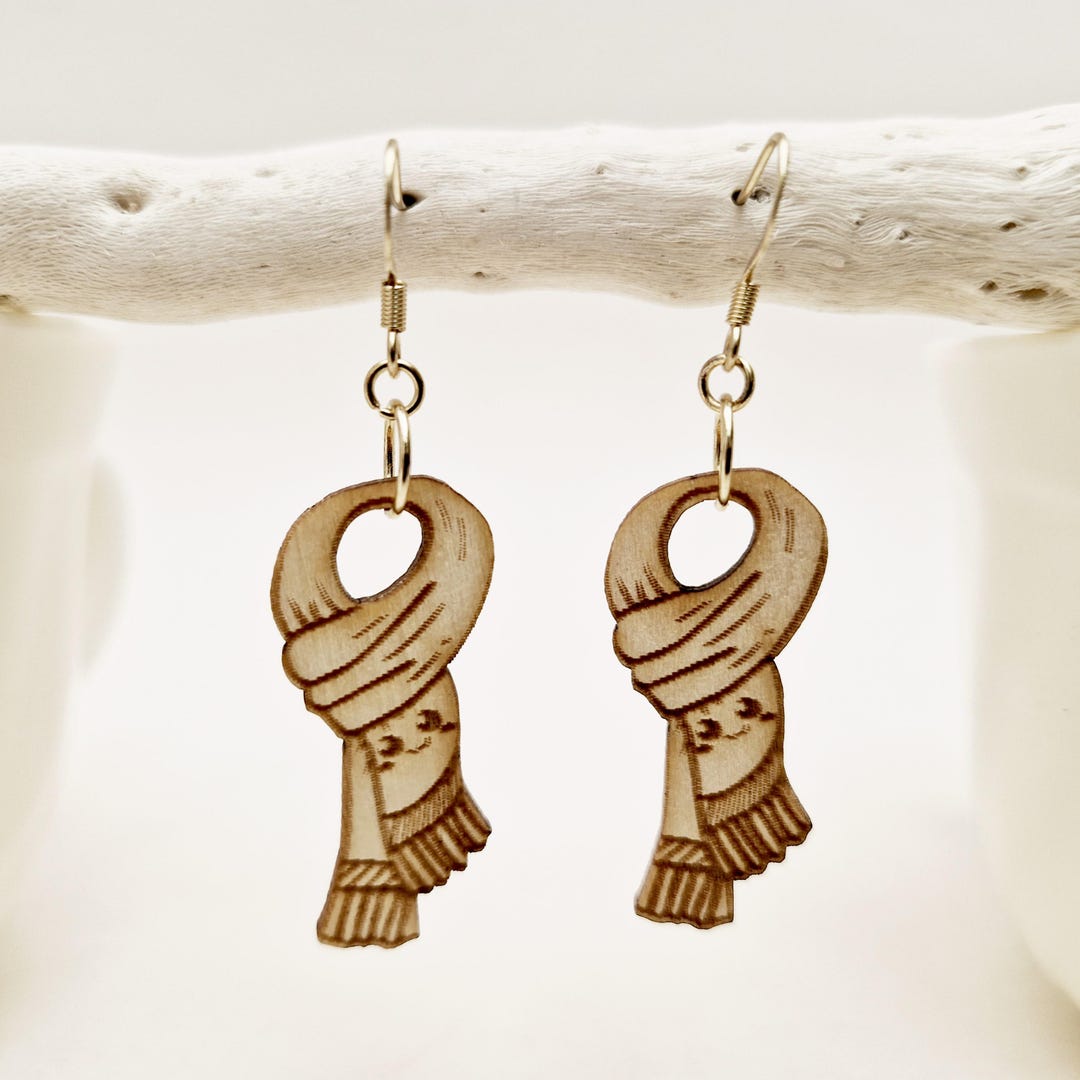 Scarf Earrings Svg - Laser Cut File - Winter Earring Svg - Wood ...