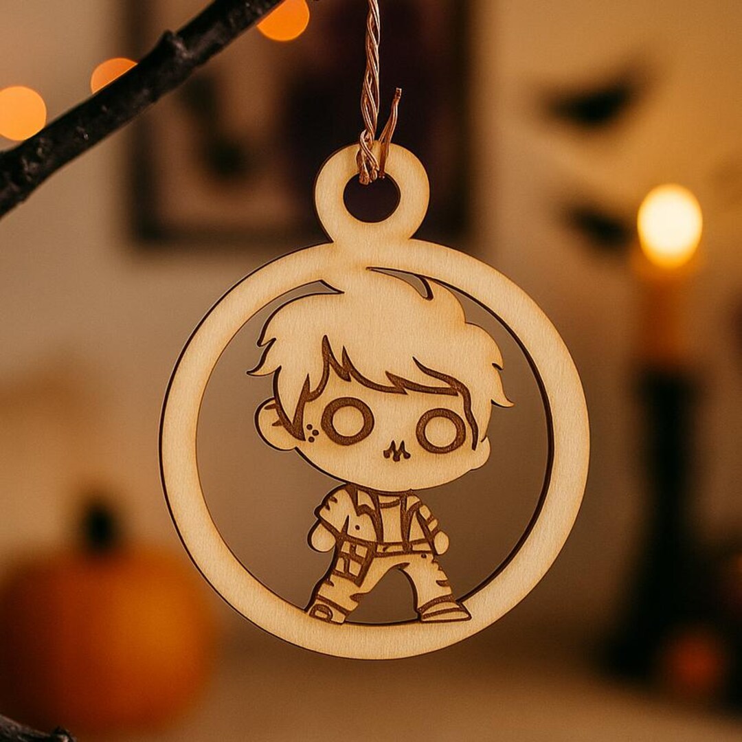 Halloween Zombie Ornament SVG - Cute Undead Chibi Zombie Laser Cut File ...