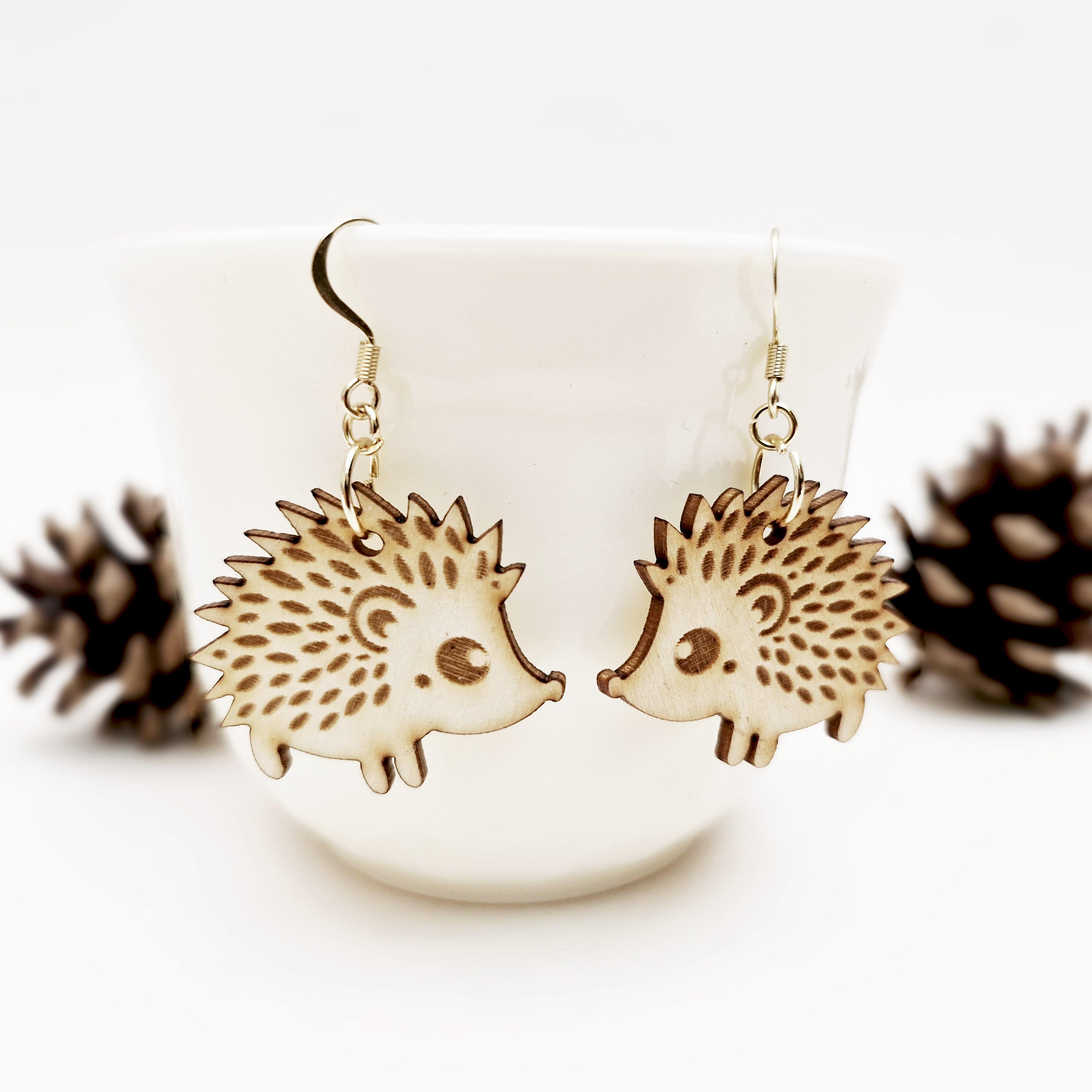 Hedgehog Wood Earring Svg Laser Cut/cricut Template - Original Chibi ...