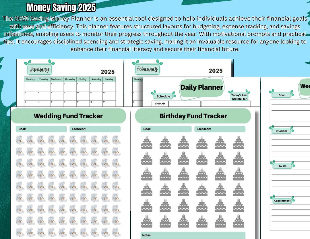 Saving Money Planner | Digital Template | A4 & A5 - Etsy