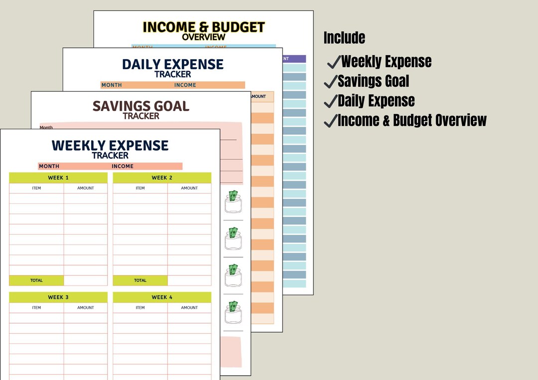 Income & Budget Planner | A4 and A5 Size | PNG or PDF Template DIGITAL ...