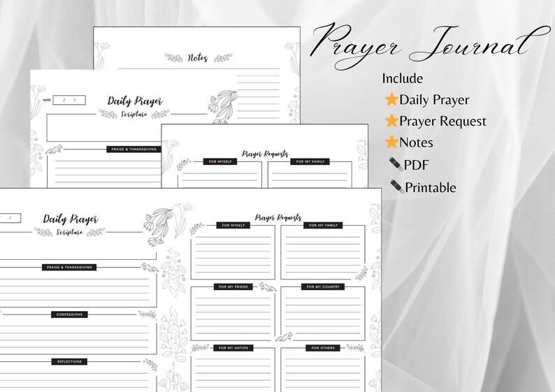Prayer Journal Template | A4 Size | PNG - Printable | DIGITAL Only - Etsy