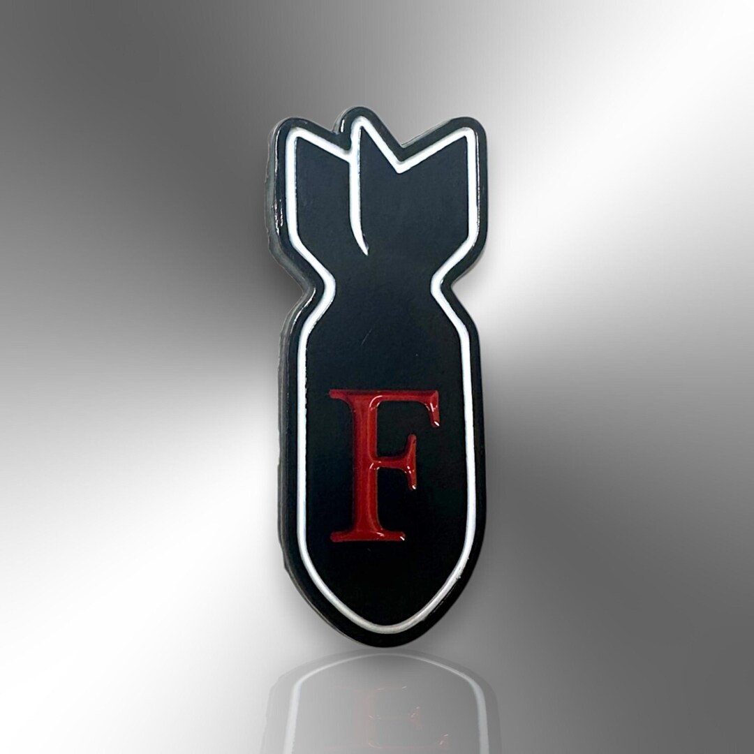 F Bomb Black and Red Cartoon Enamel Lapel Pin, Sweary Brooch Badge ...