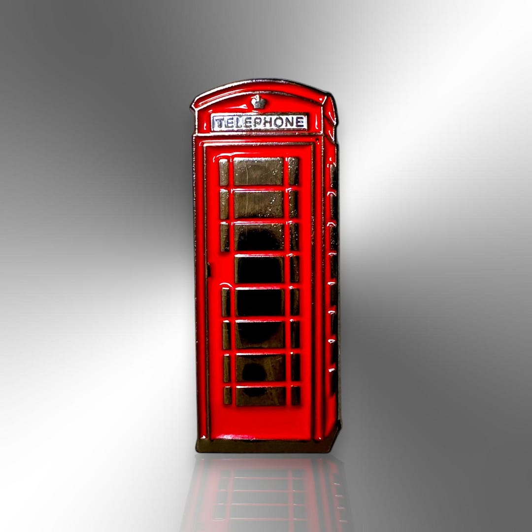 Iconic British Red Telephone Box Enamel Lapel Pin, English Red Phone ...