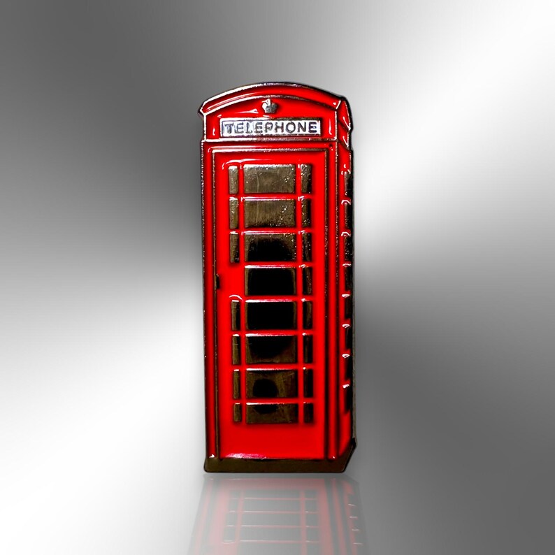 Iconic British Red Telephone Box Enamel Lapel Pin, English Red Phone ...