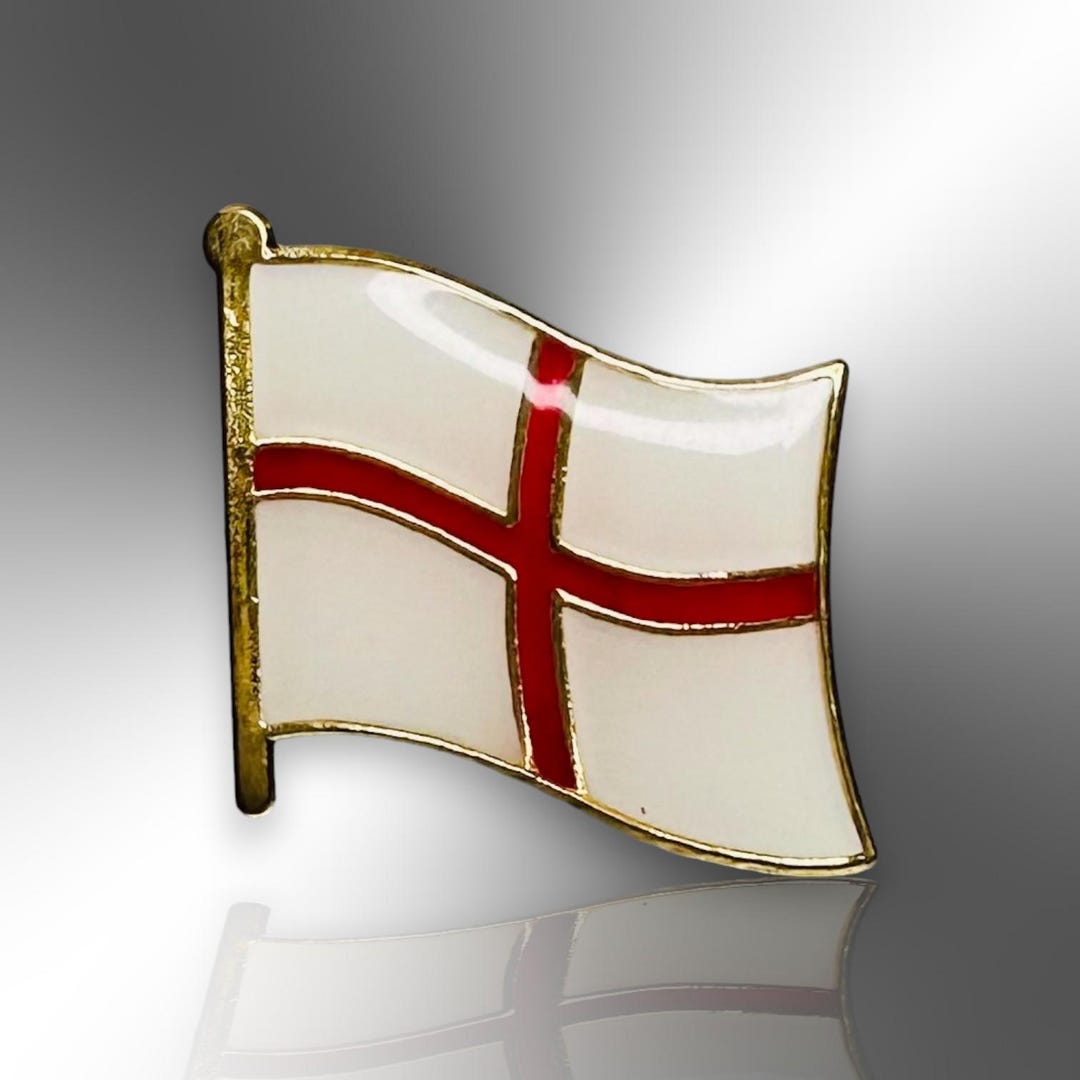England National Flag Enamel Lapel Pin, 18K Gold Plated, Enamel British ...
