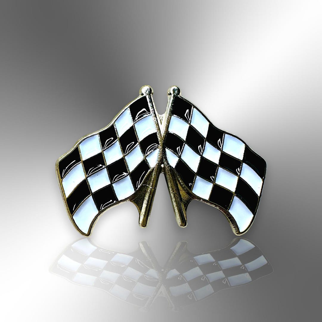 Karting F1 Motor Racing Chequered Flags Enamel Lapel Pin, Gifts for Go ...