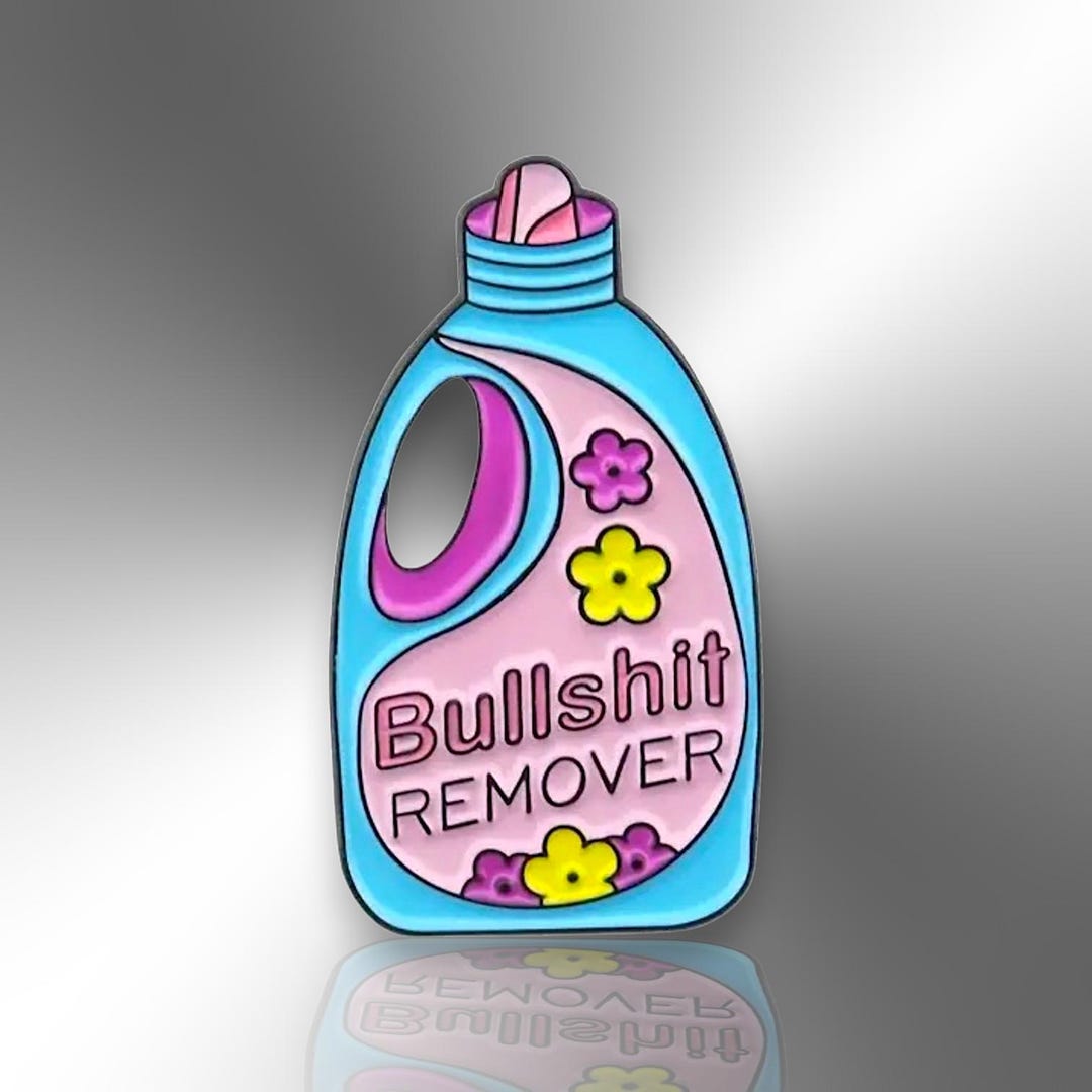 Laundry Detergent-shaped Bullsht Remover Funny Enamel Lapel Pin, Brooch ...