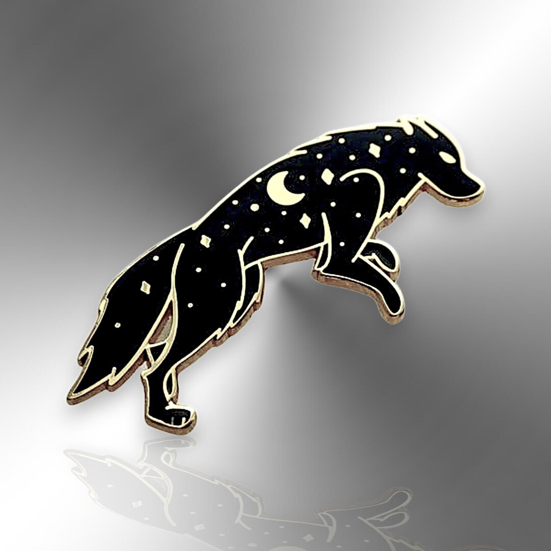 Moon Lunar Wolf Hard Enamel Pin, Ethereal Friendship Gifts, Mystical ...