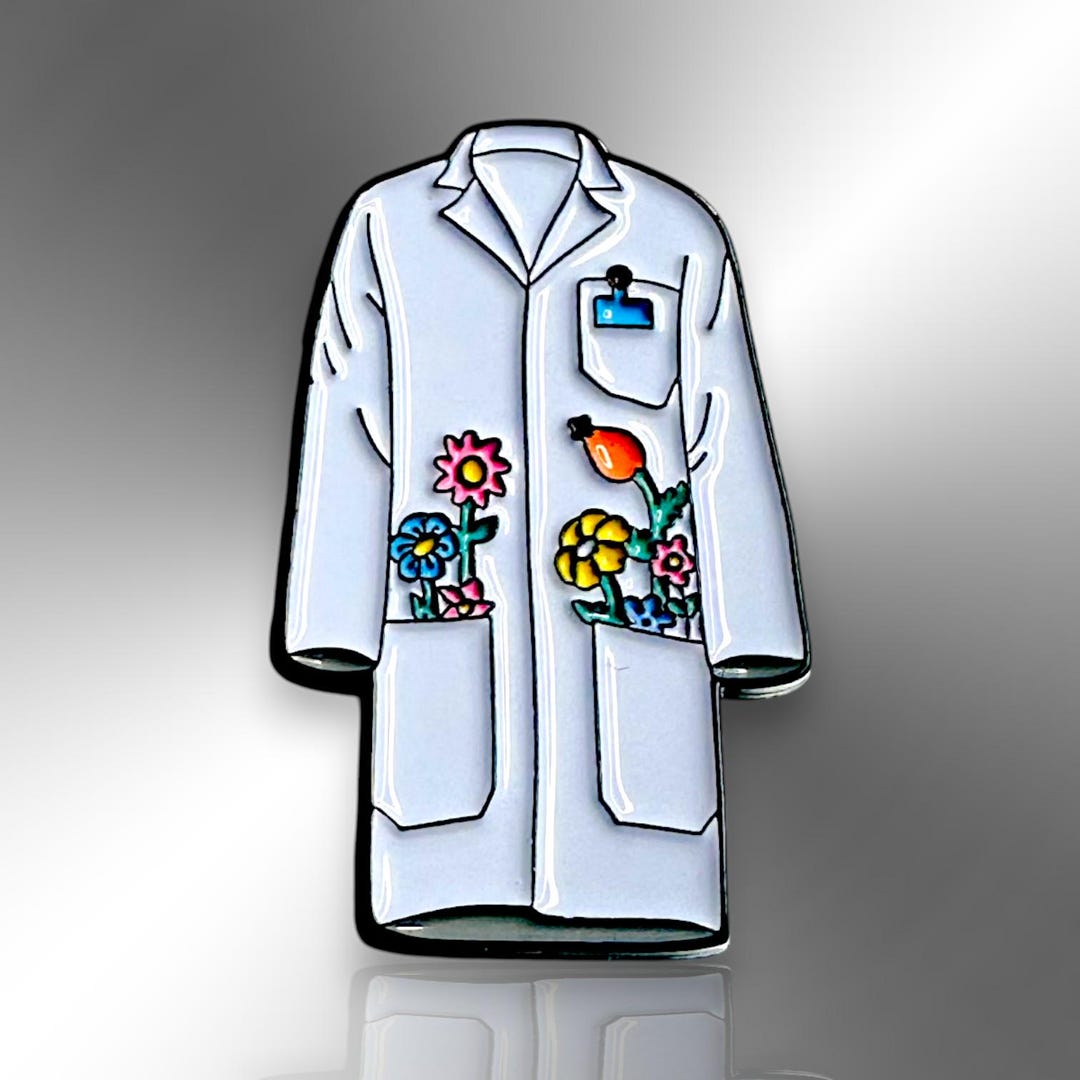 White Lab Coat Enamel Brooch Pin, Ideal Gift for Doctors, Laboratory ...