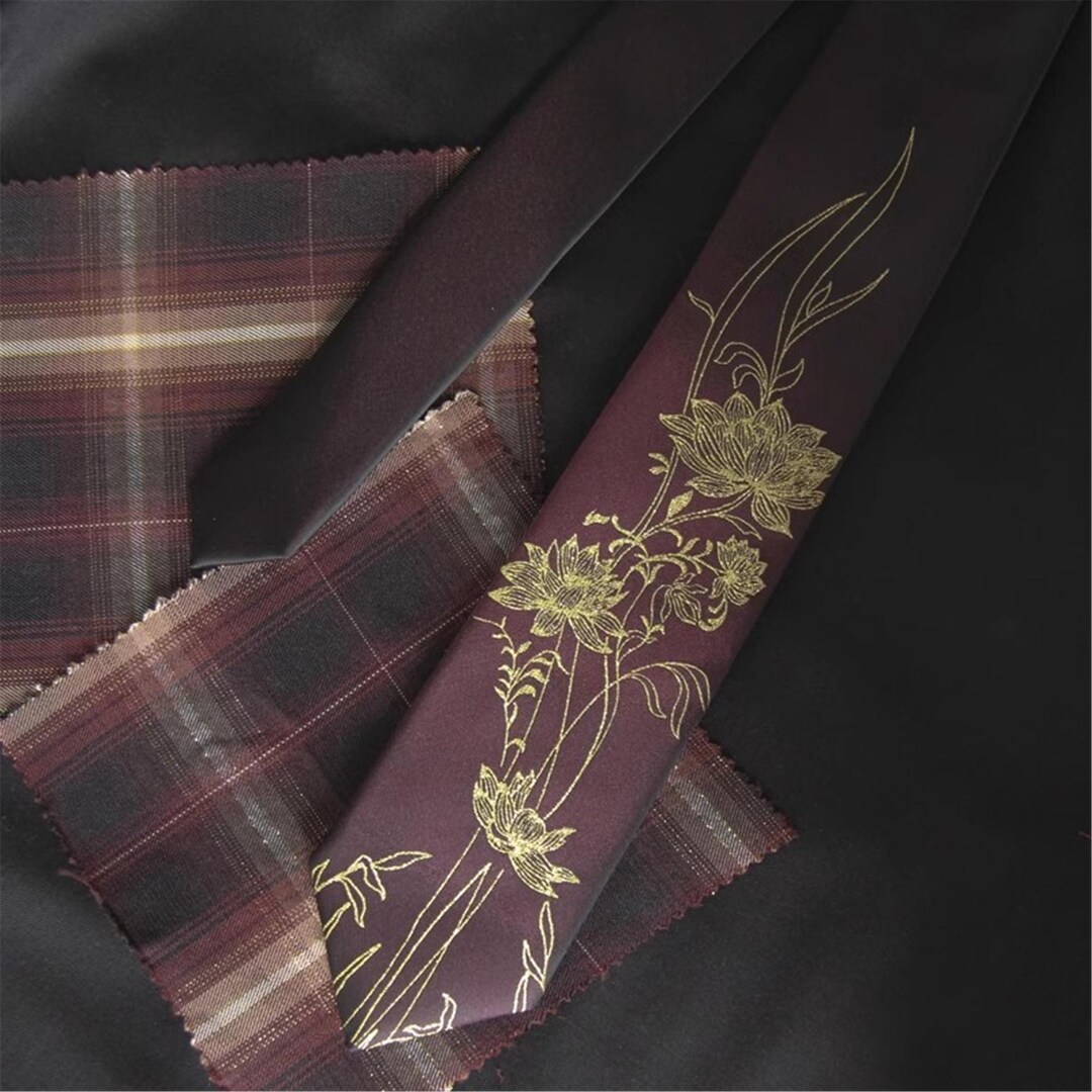 Dark Red Tie With Gold Jacquard Flowers Pattern,necktie 57x2.8 - Etsy